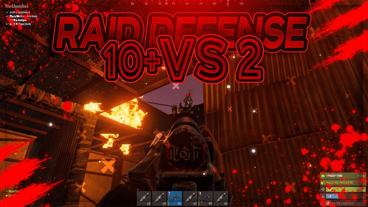 RUST RAID DEFENSE 2VS10+ DEEP CHINESE ZERG - رست هجمو علينا كلان صيني ...