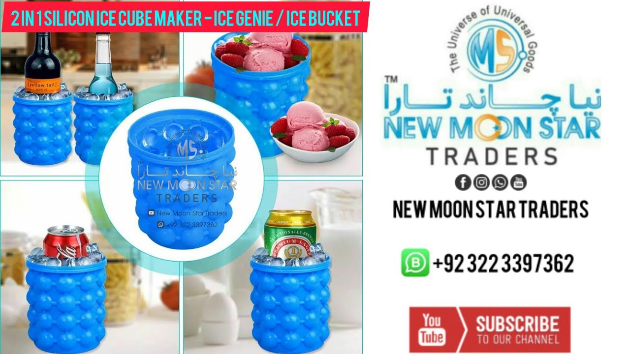 2 in 1 Silicon Ice Cube Maker - ice Genie / ice Bucket ...