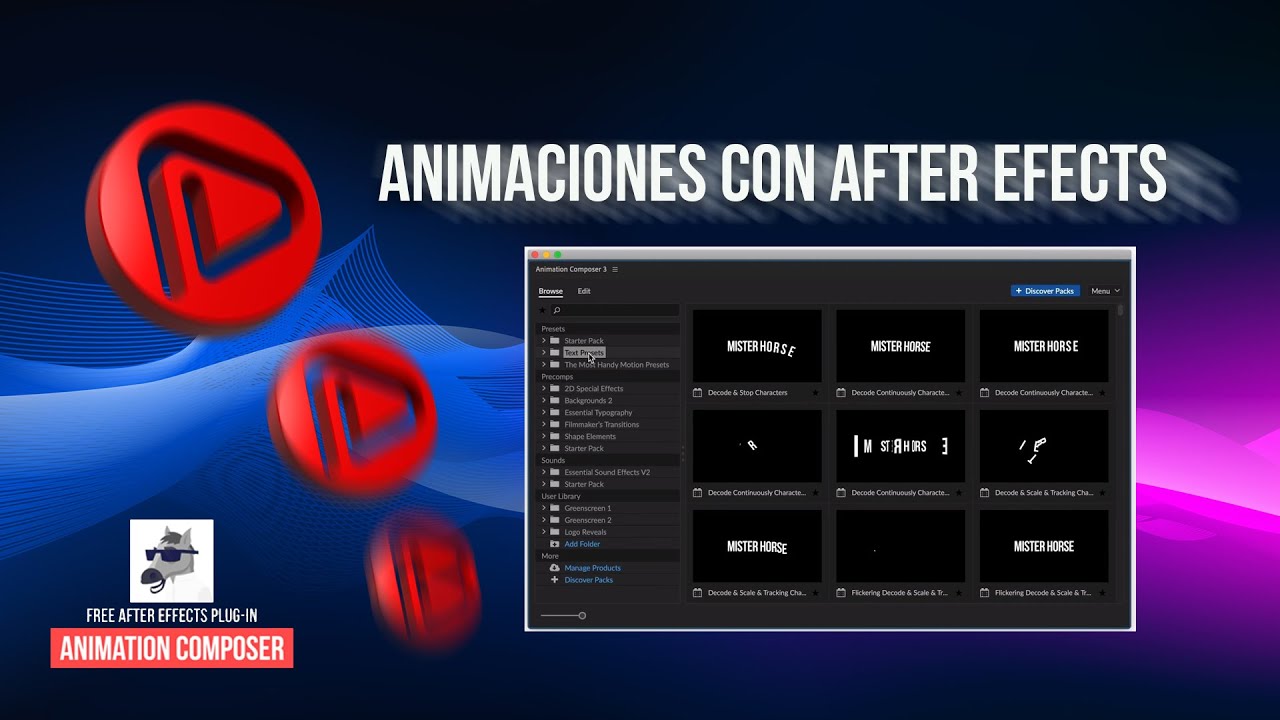 Animar en After Effects - Instalación y prueba de plugin Animation ...