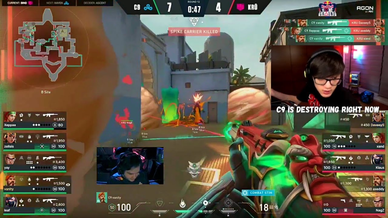 iiTz Timmy Reacts To C9 *DESTROYING* KRU On Map 1 | Red Bull Valorant - YouTube