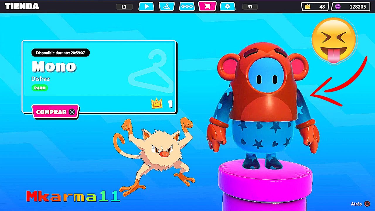 NUEVA SKIN MONO en la NUEVA TIENDA FALL GUYS HOY - YouTube
