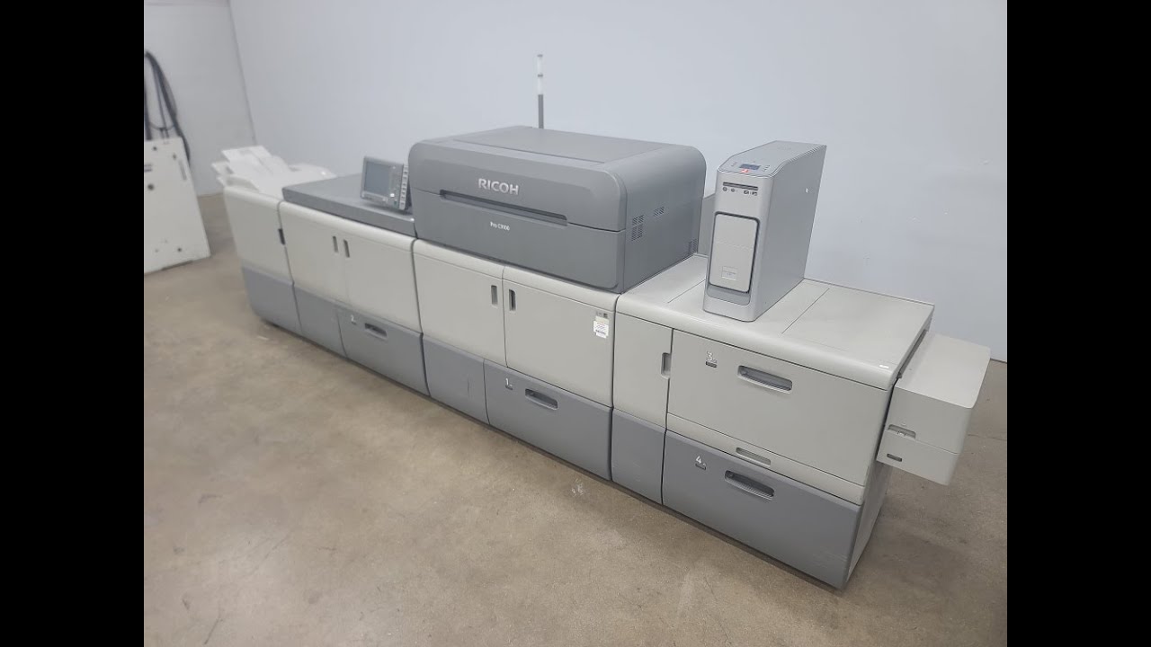 Ricoh Pro C9100 Digital Press w/ Fiery Computer - YouTube