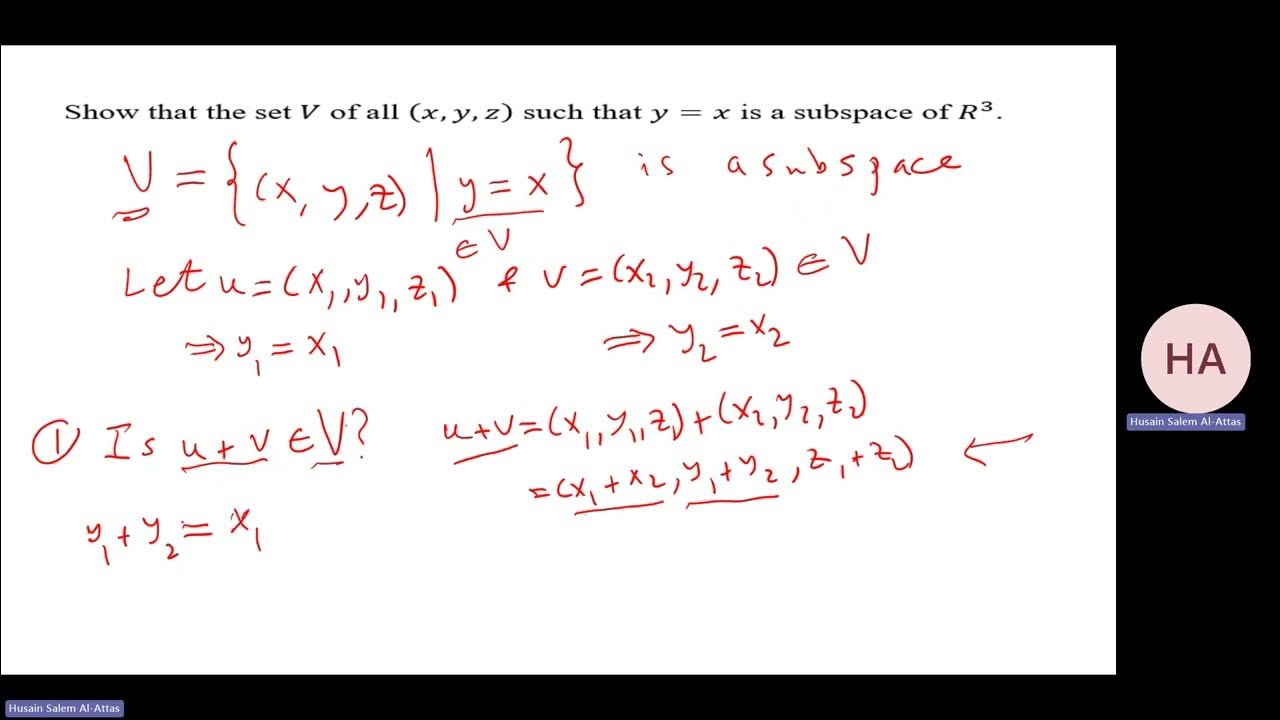 Section 4 1 4 2 Subspaces M208 T232 - YouTube
