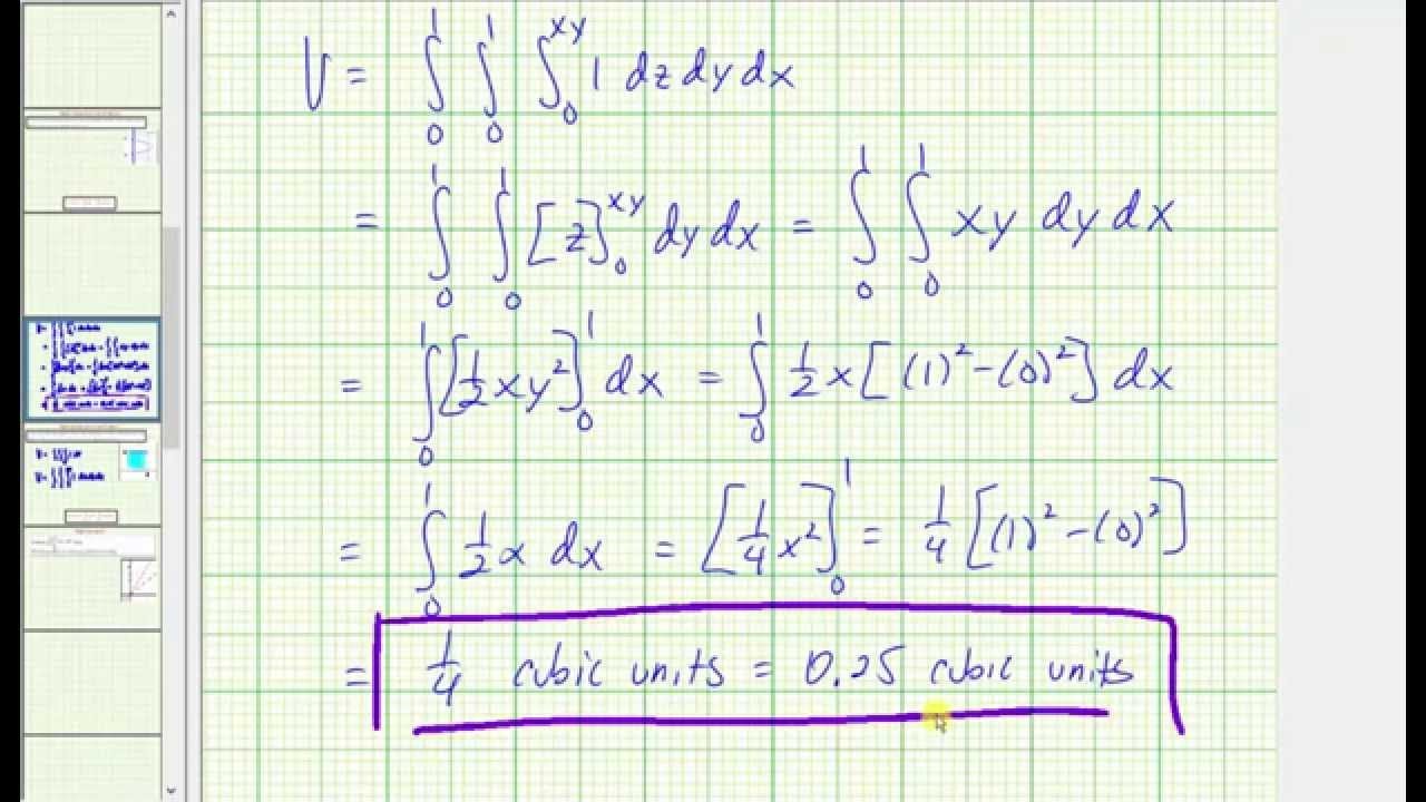Utilice una integral triple para determinar el volumen Ex 1 ...