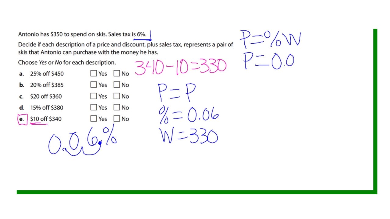 How to find the price of an item ($ discount and sales tax: Method 1 ...