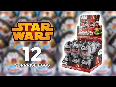 12 NEW STAR WARS Surprise Eggs Unboxing with toys and figures - 4K
