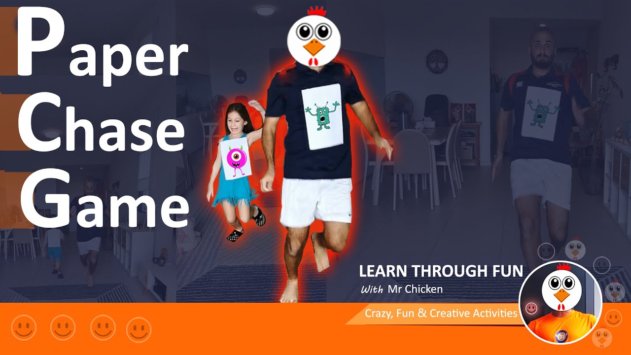 Funny Paper Chase game for Kids at Home - YouTube