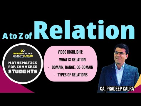 A to Z of Relations | Intro | Domain, Range, Co-domain | Types of Relation | CA Pradeep Kalra ...