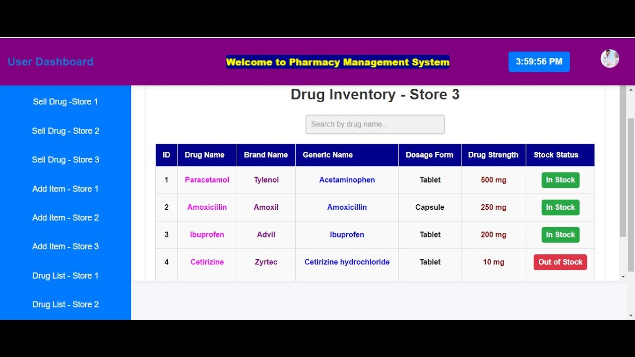 Pharmacy Inventory Management System Project - Part 3 - YouTube