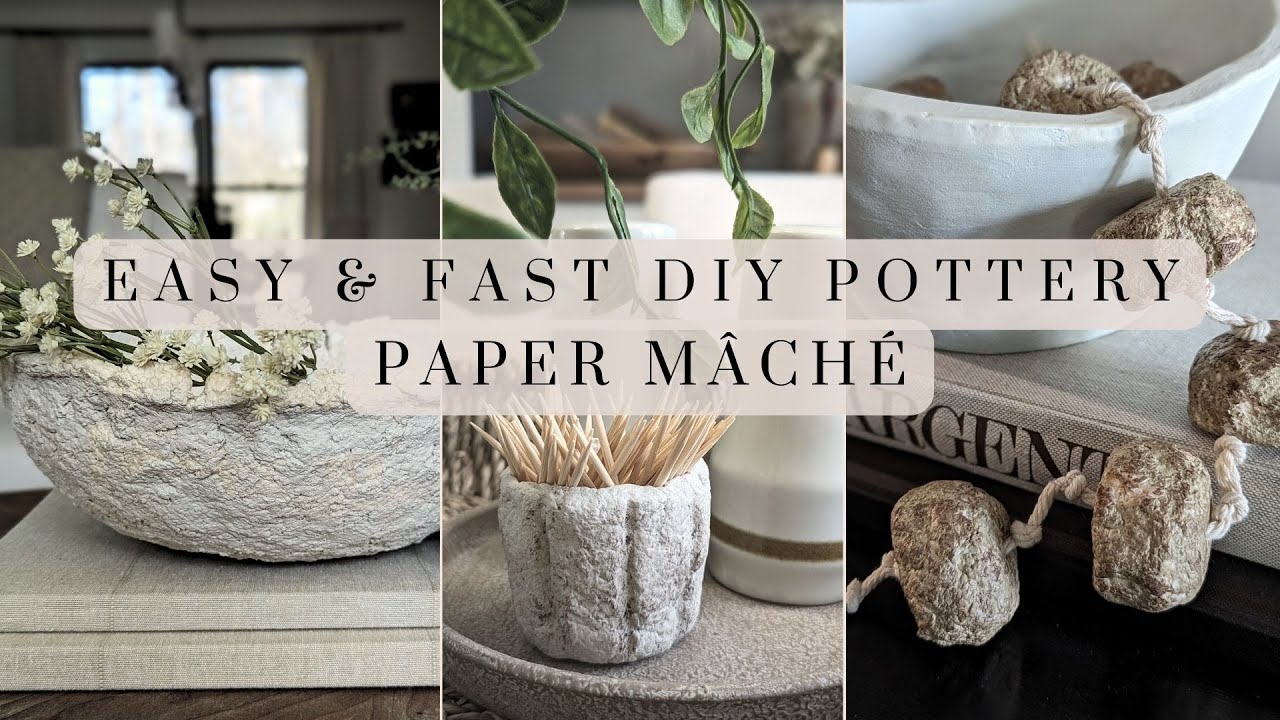 SUPER EASY DIY Paper Mache || High End Home Decor Dupe || DIY Aesthetic ...
