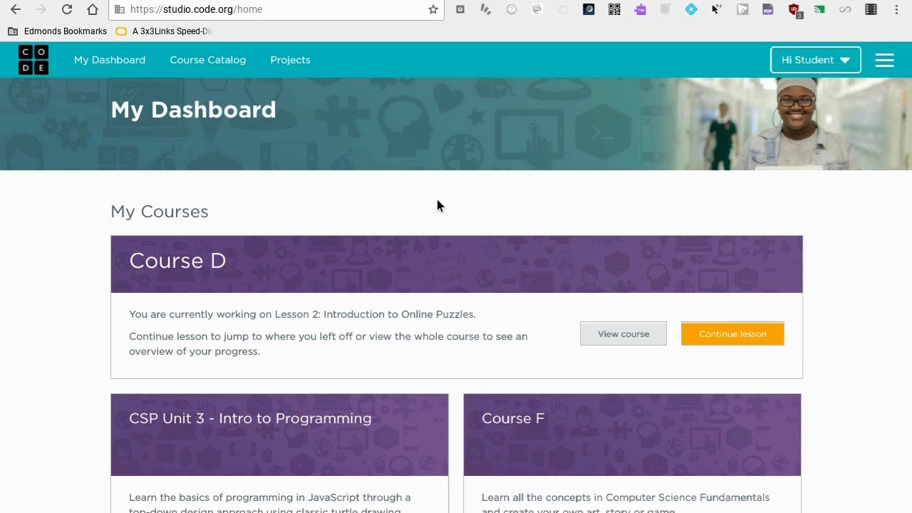 How do students find assigned code.org courses? - YouTube