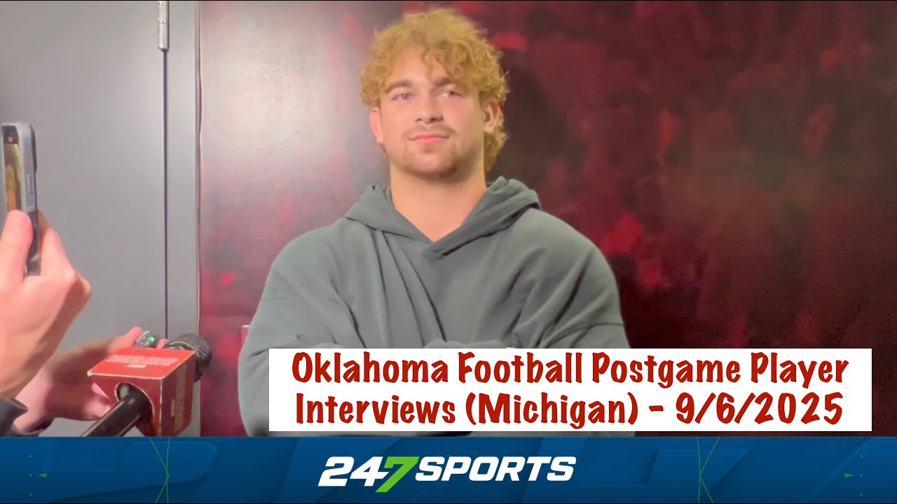 Oklahoma Football Postgame Player Interviews (OU 24 Michigan 13) - 9/6 ...