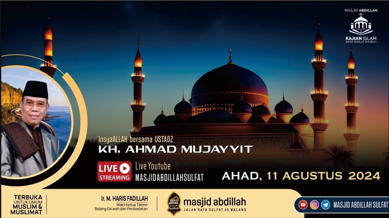 🔴 Live Kajian Ahad Shubuh bersama KH. Ahmad Mujayyit - YouTube