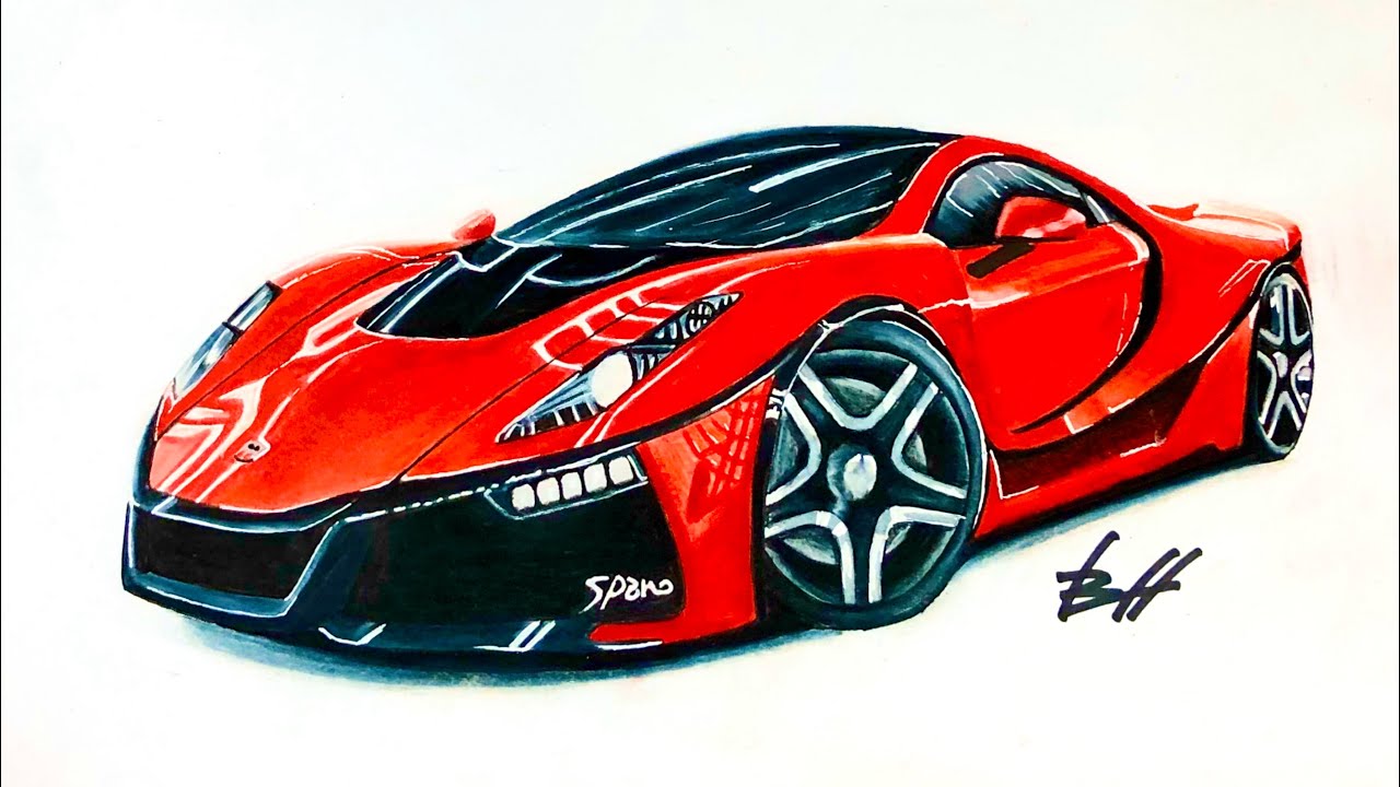 Drawing The GTA Spano || Drawing Cars 360 - YouTube
