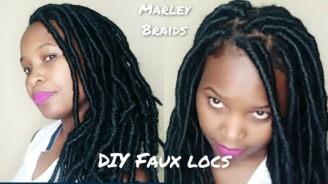 How to DIY faux locs/fox locs || Marley braids faux locs - YouTube