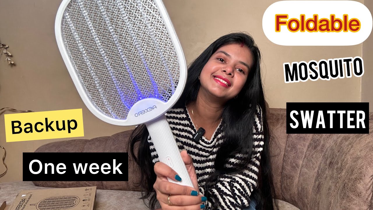 AEXERO LED Foldable Mosquito Swatter Battery Backup one week || LED Mosquito Racket #perfect ...