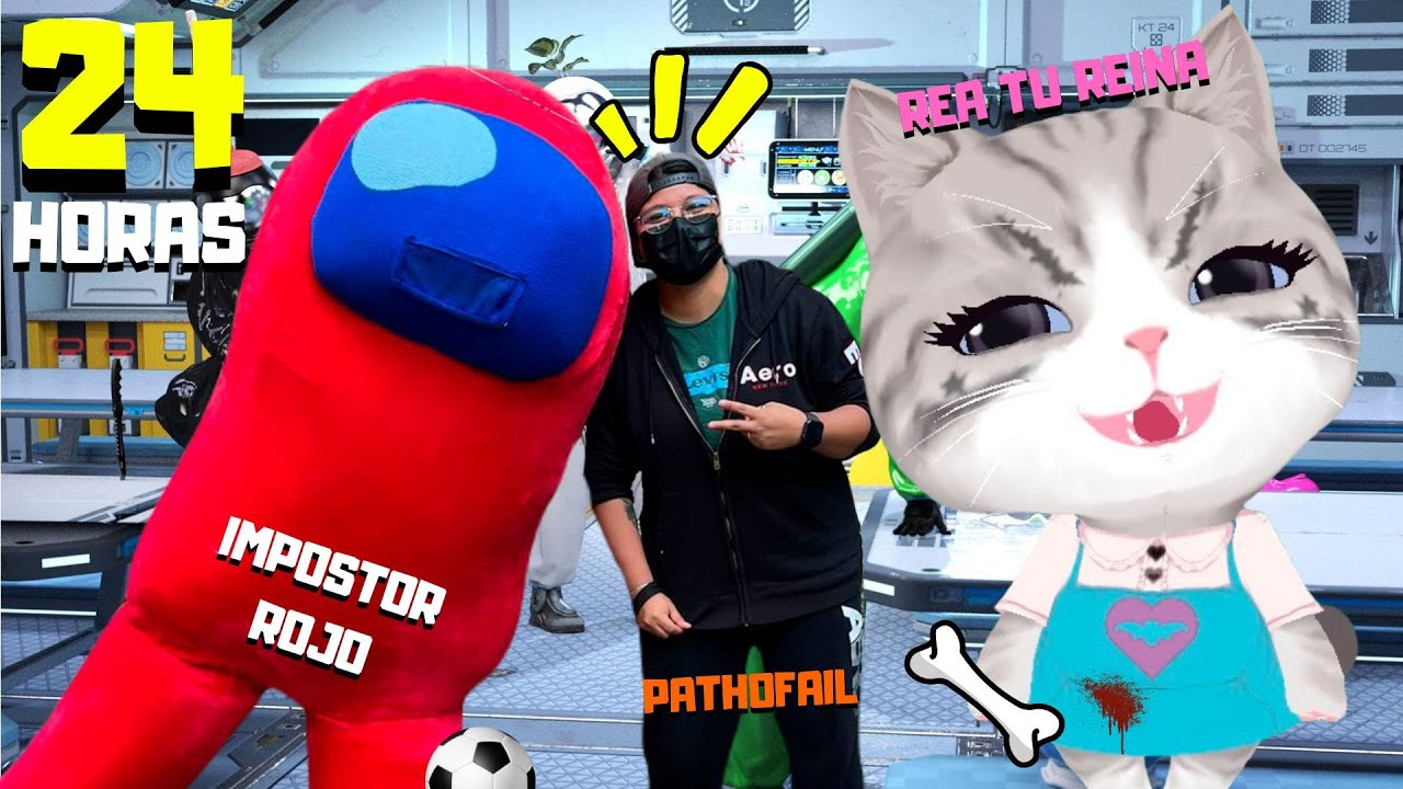 24 HORAS DE @pathofail CON EL IMPOSTOR ROJO DE AMONG US EN LA VIDA REAL ...