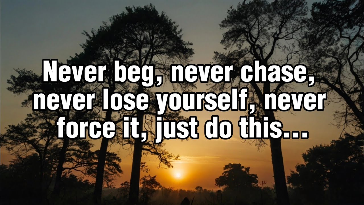 Never Beg, Never Chase, Never Lose Yourself, Never Force It, Just Do ...