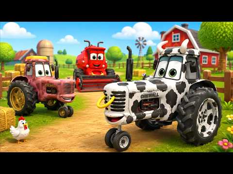 Hungry McQueen Cows at Chewall Tractor Farm and the Big Adventure of Farm Work