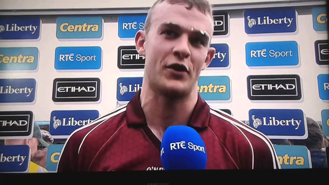 Jonathan glynn galway hurler swears live on - YouTube