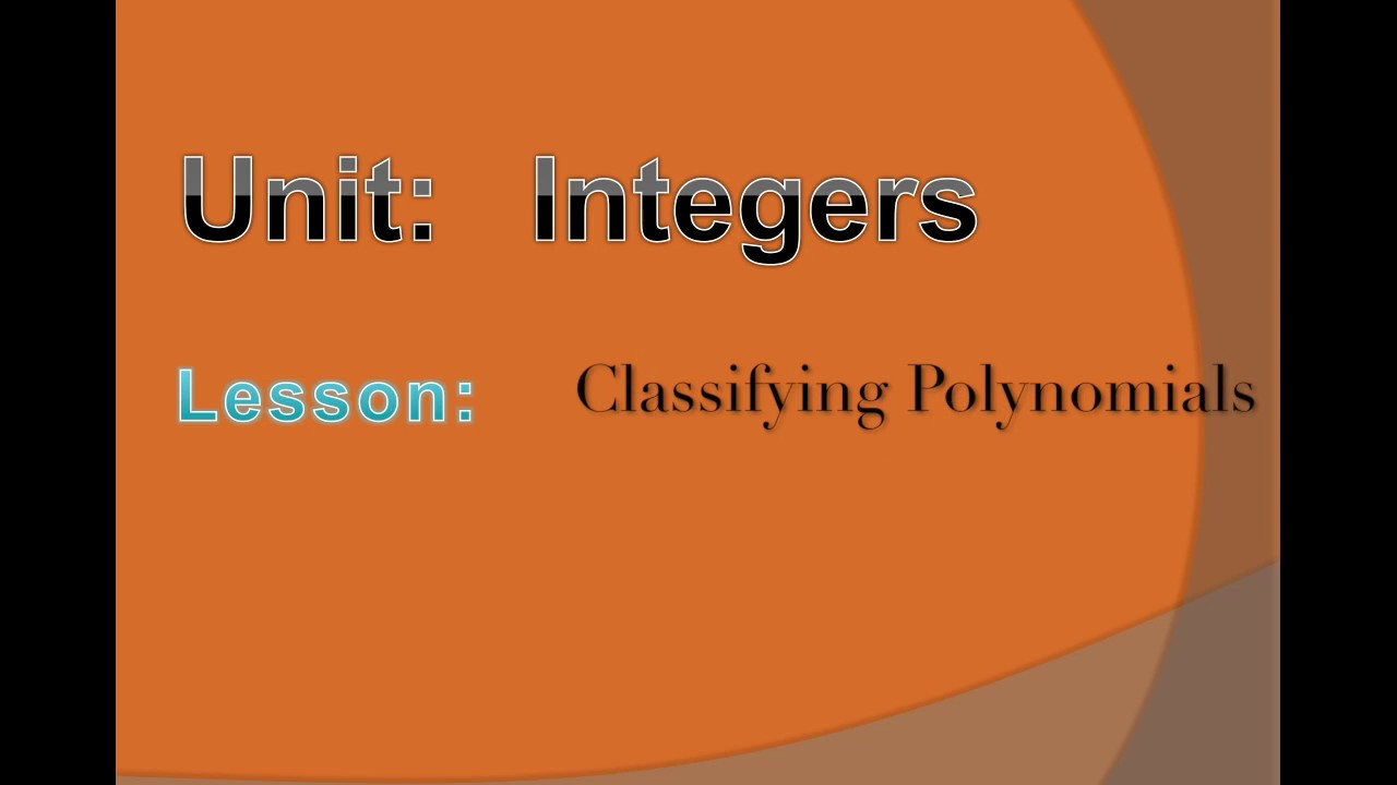 Classifying Polynomials Youtube 1382