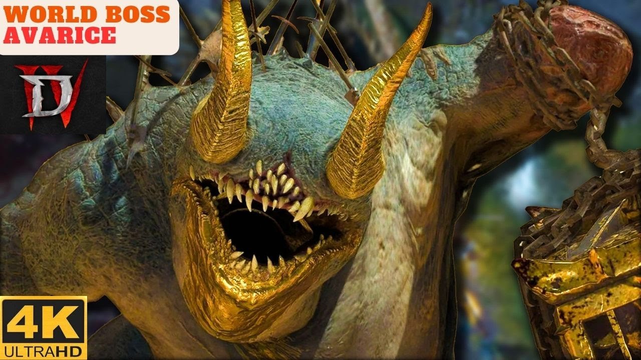 Diablo 4 World Boss Avarice Gameplay | 4K Ultra settings - YouTube