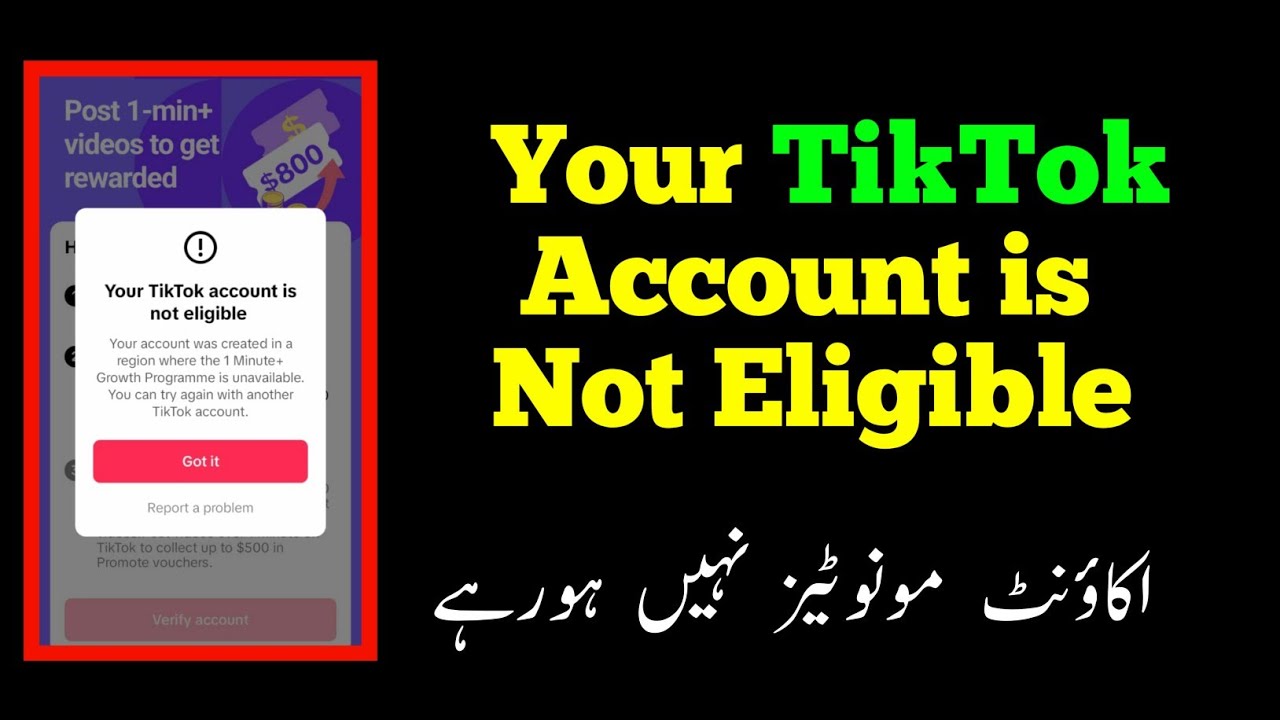 Your TikTok account is not eligible | Your Account was created in a ...