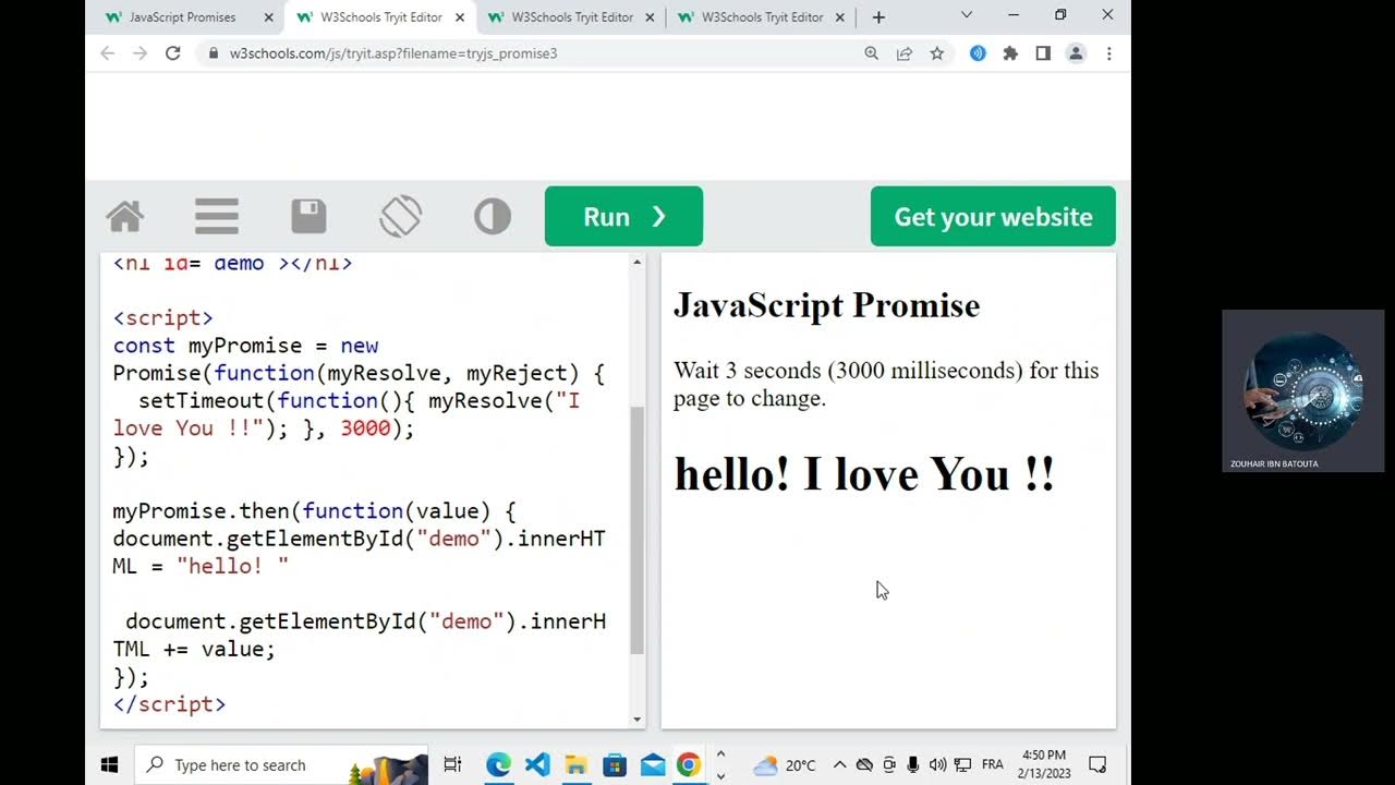 45. JavaScript: Les promesses Promise + exemples Lecture fichier html ...