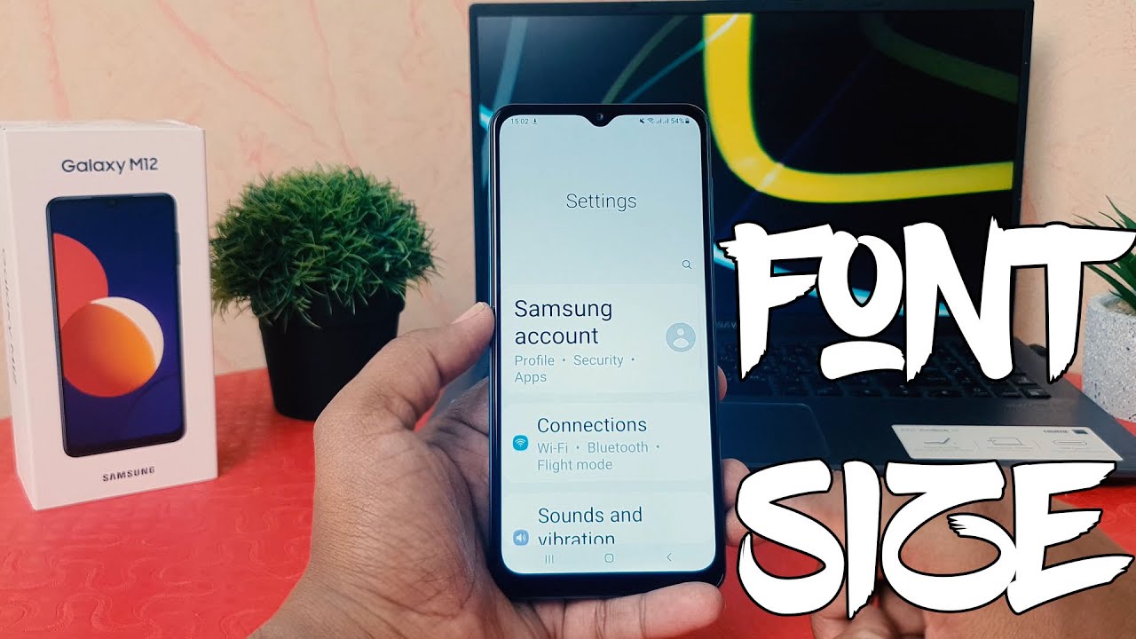 How to change font size in Samsung Galaxy M12 - YouTube