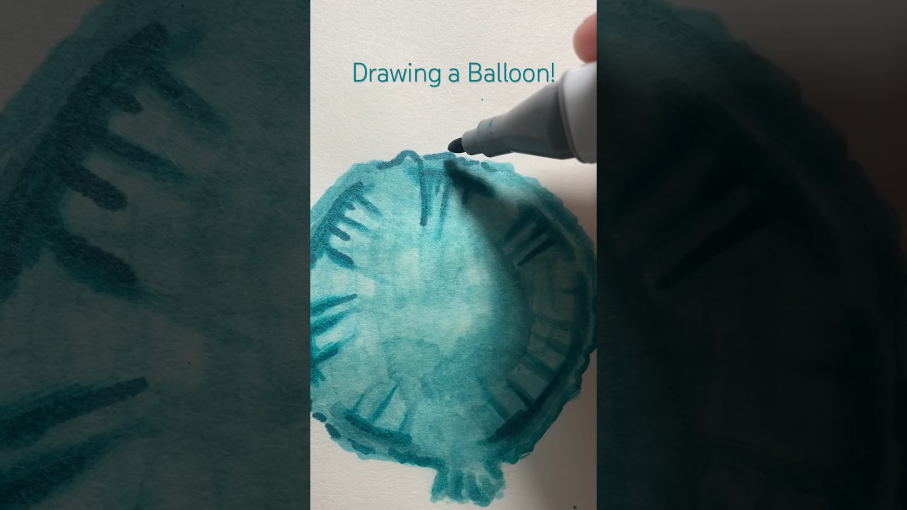 Draw with me! #art #drawing #balloon #blue #markers #easyart #fun - YouTube