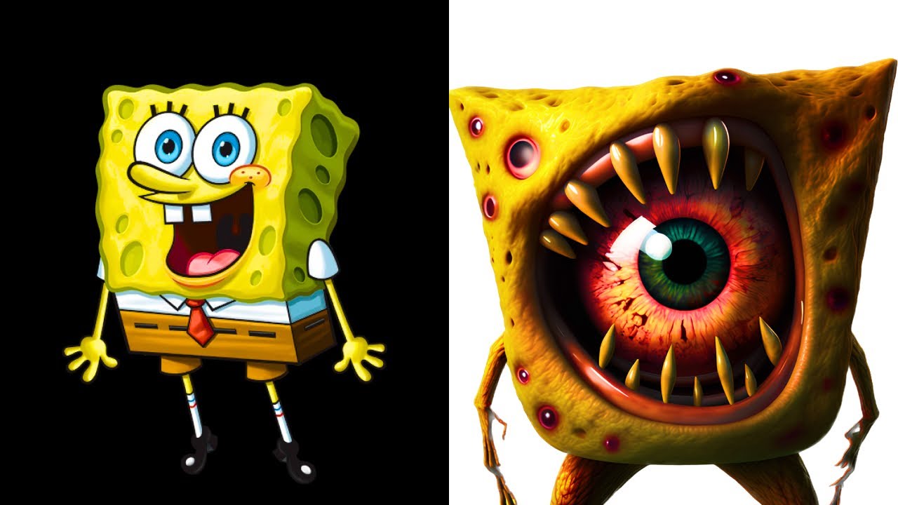 Characters of SpongeBob SquarePants in a horror movie. - YouTube