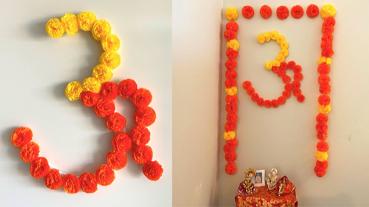 DIY Paper ॐ | Diwali Decoration Ideas at Home | Mandir Decoration Ideas ...