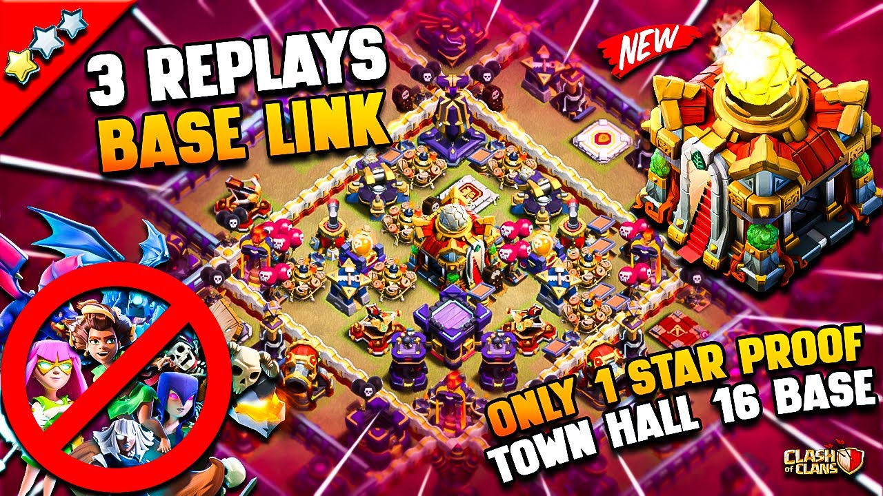 Only 1 Star TH16 Base Link + 3 Replays PROOF (Town Hall 16 Base) | Best ...