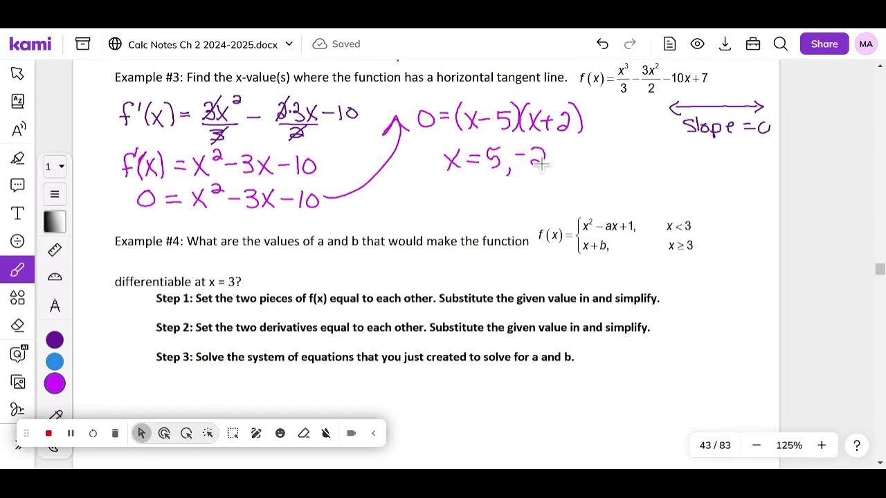 Differentiate Piecewise Functions - YouTube