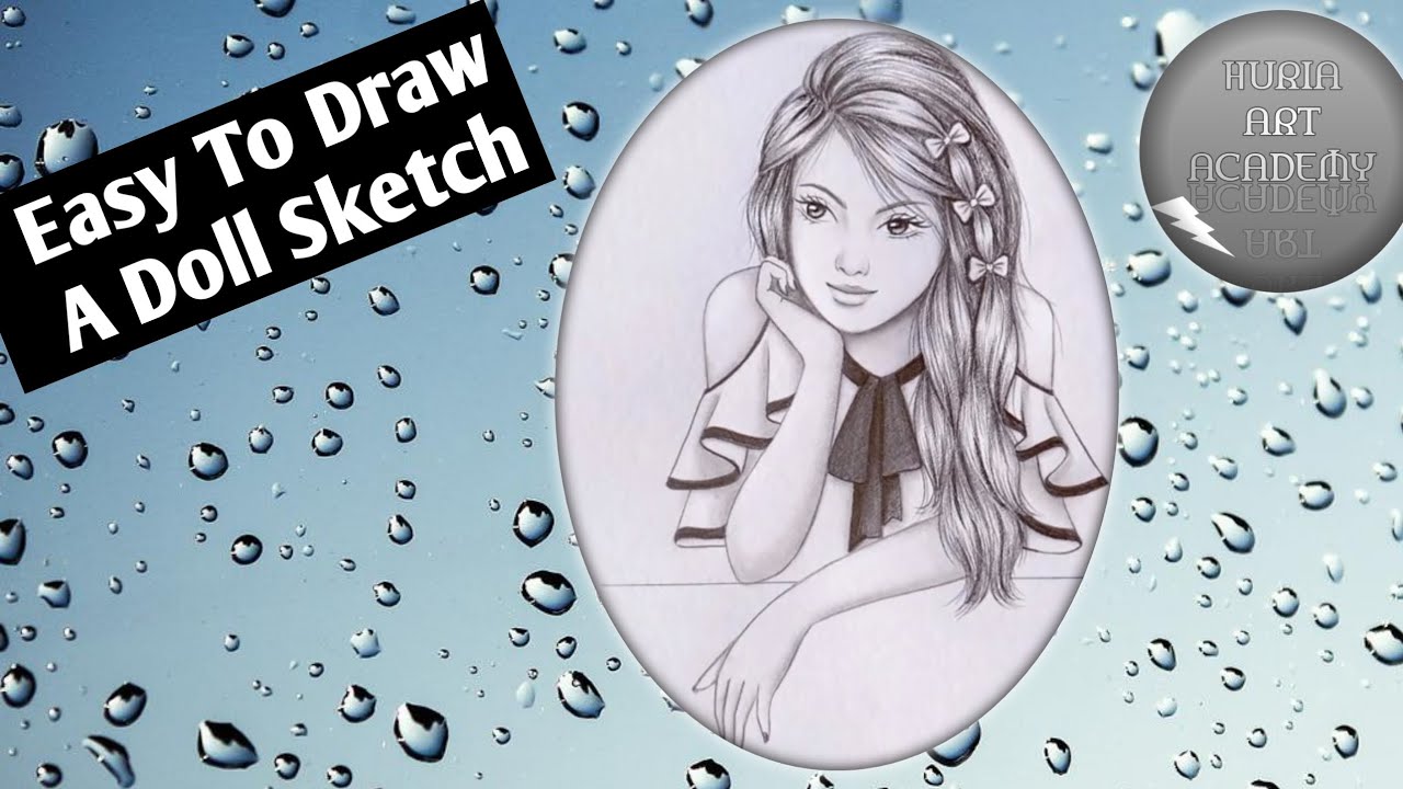 A doll sketch|Cute doll sketch drwaing|Step by step#art - YouTube