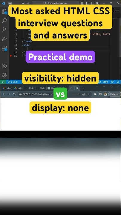Visibility Hidden Vs Display None Property In Html And Css Shorts Coding Html Css Htmlcss