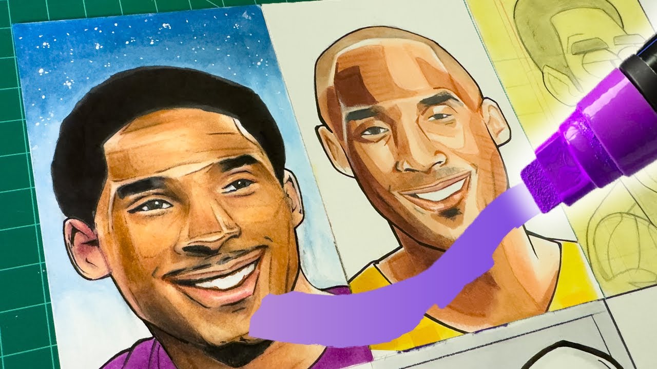 Kobe Bryant Drawn In 8 Crazy Styles! 🐍🏆 - YouTube
