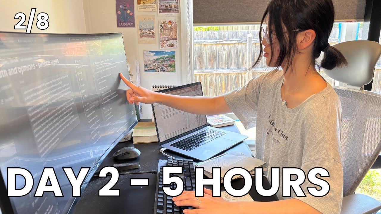Day 2 | 8-Day Study Stamina Challenge 📚🔋 (5 Hours, real sound, 1h/10m ...