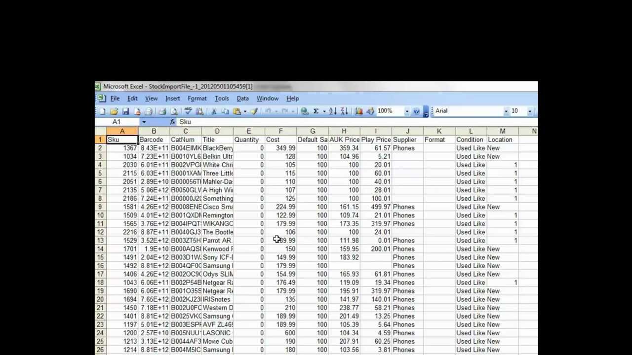 SellerExpress - Using The Basic Import Stock File - YouTube