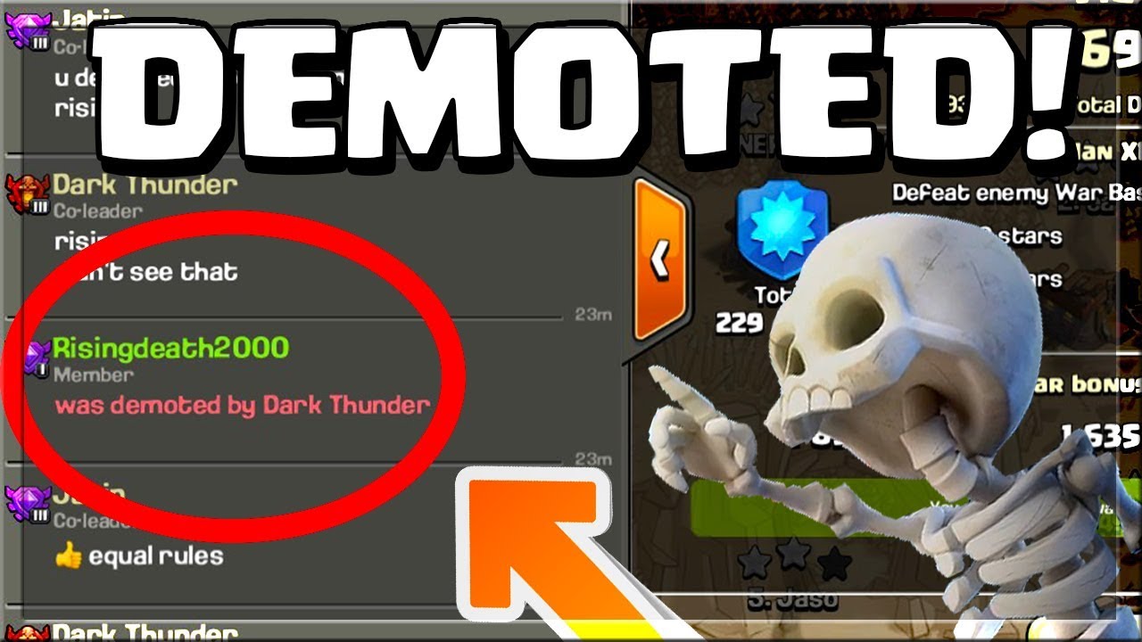 OH NO! I GOT DEMOTED IN YOUTUBE GENERAL! - WAR RECAP (FAILS) Clash of ...