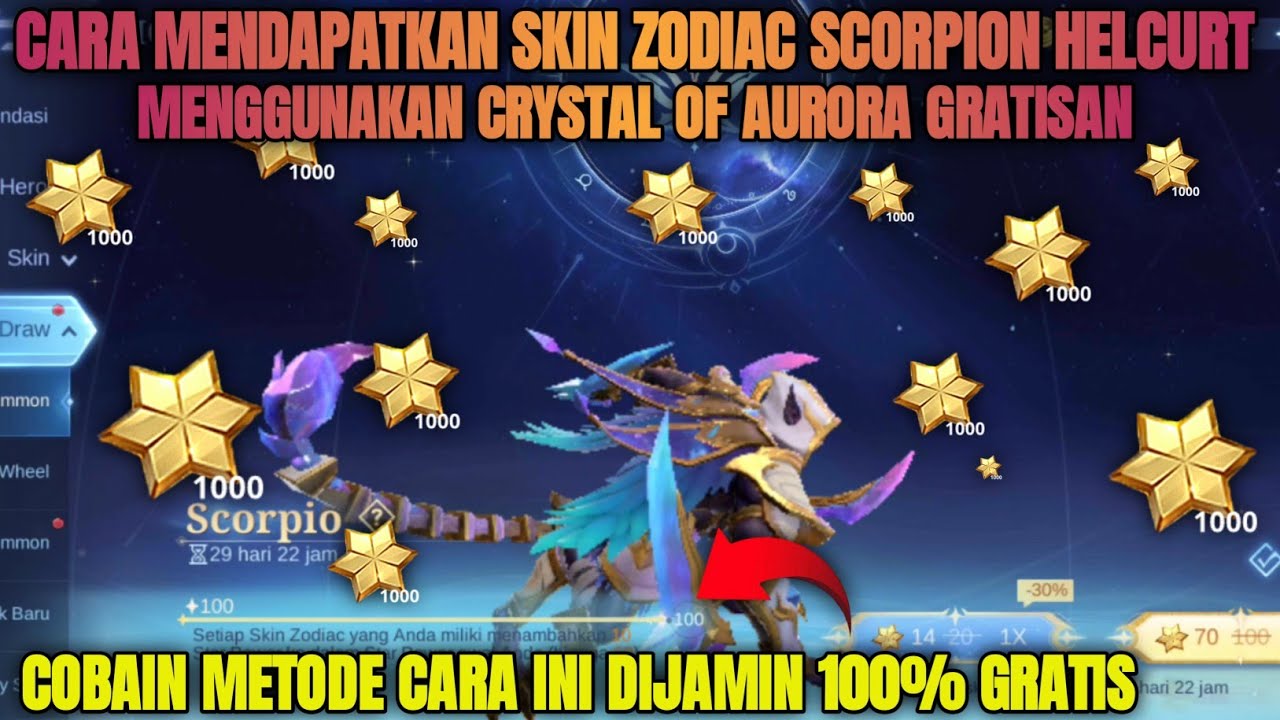 Mudah Banget!! Cara Mendapatkan Skin Zodiac Helcurt Scorpion Modal Coa ...