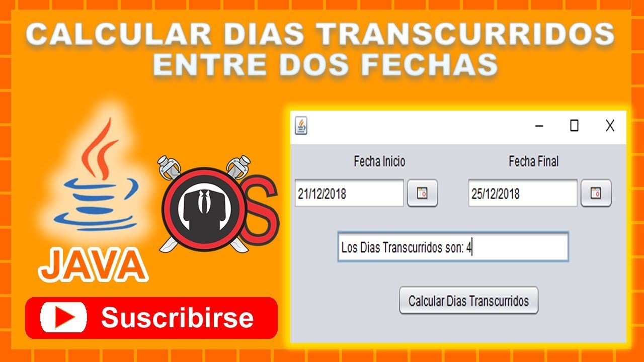 Calcular dias transcurridos entre dos fechas NetBeans - YouTube