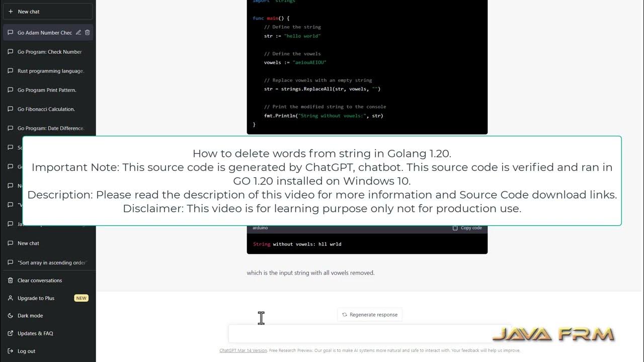 How to delete words from string in Golang 1.20 - YouTube
