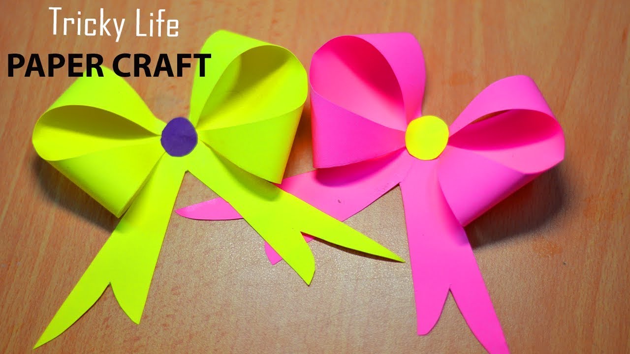 HOW TO MAKE PAPER RIBBON /BOW |EASY PAPER CRAFT | TRICKY LIFE | - YouTube