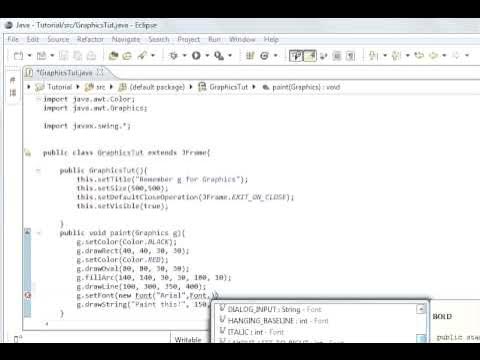 Java programming part 91 Graphics : Java drawString - YouTube