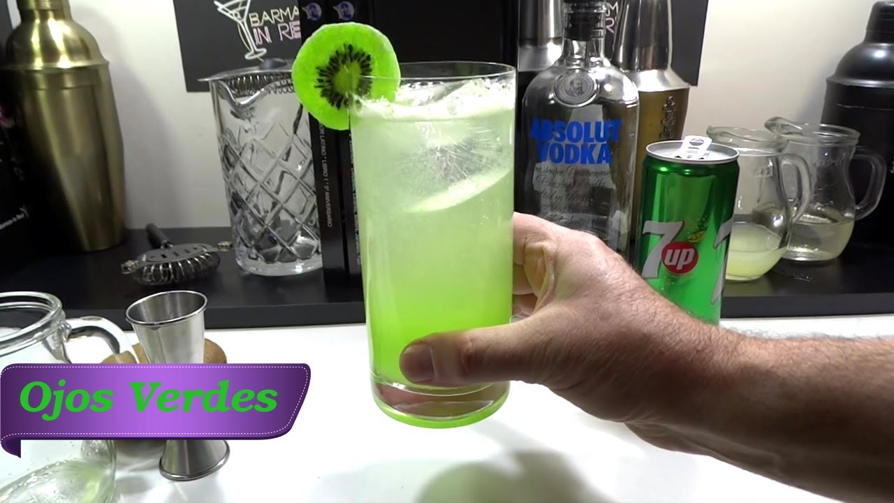 COCTEL OJOS VERDES 🥝 una bebida fácil y muy rica con sabor frutal - YouTube