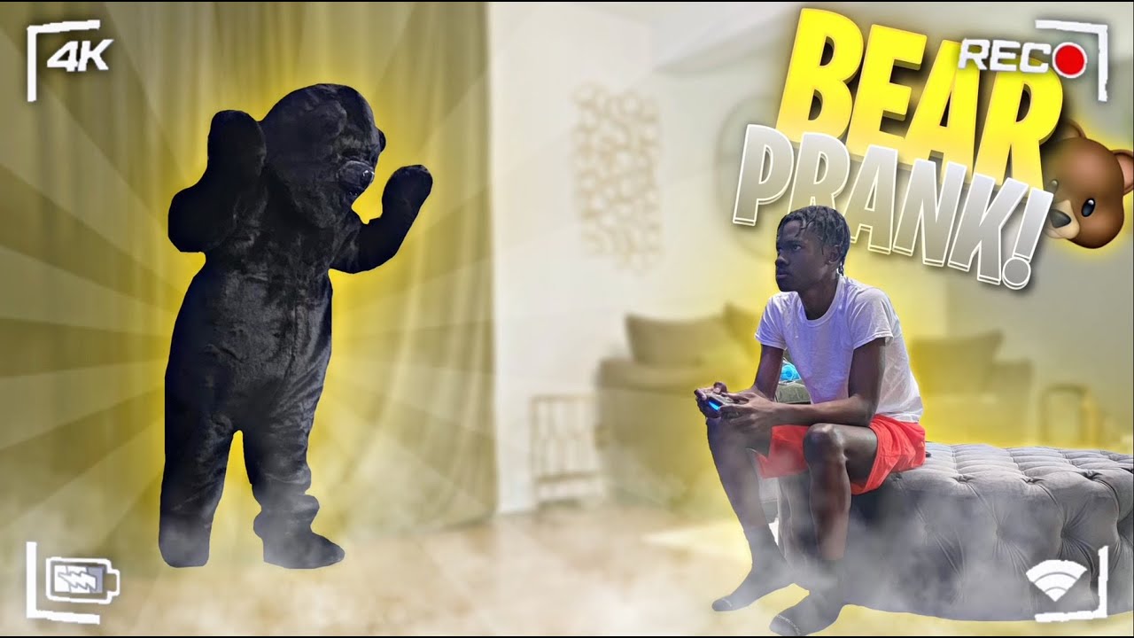 HUGE BEAR PRANK ON FAMILY!!! - YouTube
