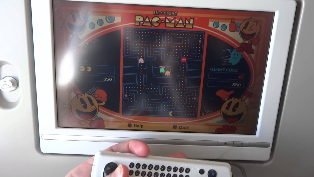 In-flight Pac-Man game on Korea Air flight - YouTube