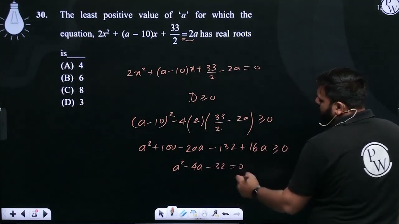 The Least Positive Value Of a For Which The Equation 2x2 a 10 x The Least Positive Value Of a For Which The Equation 2x2 a 10 x
