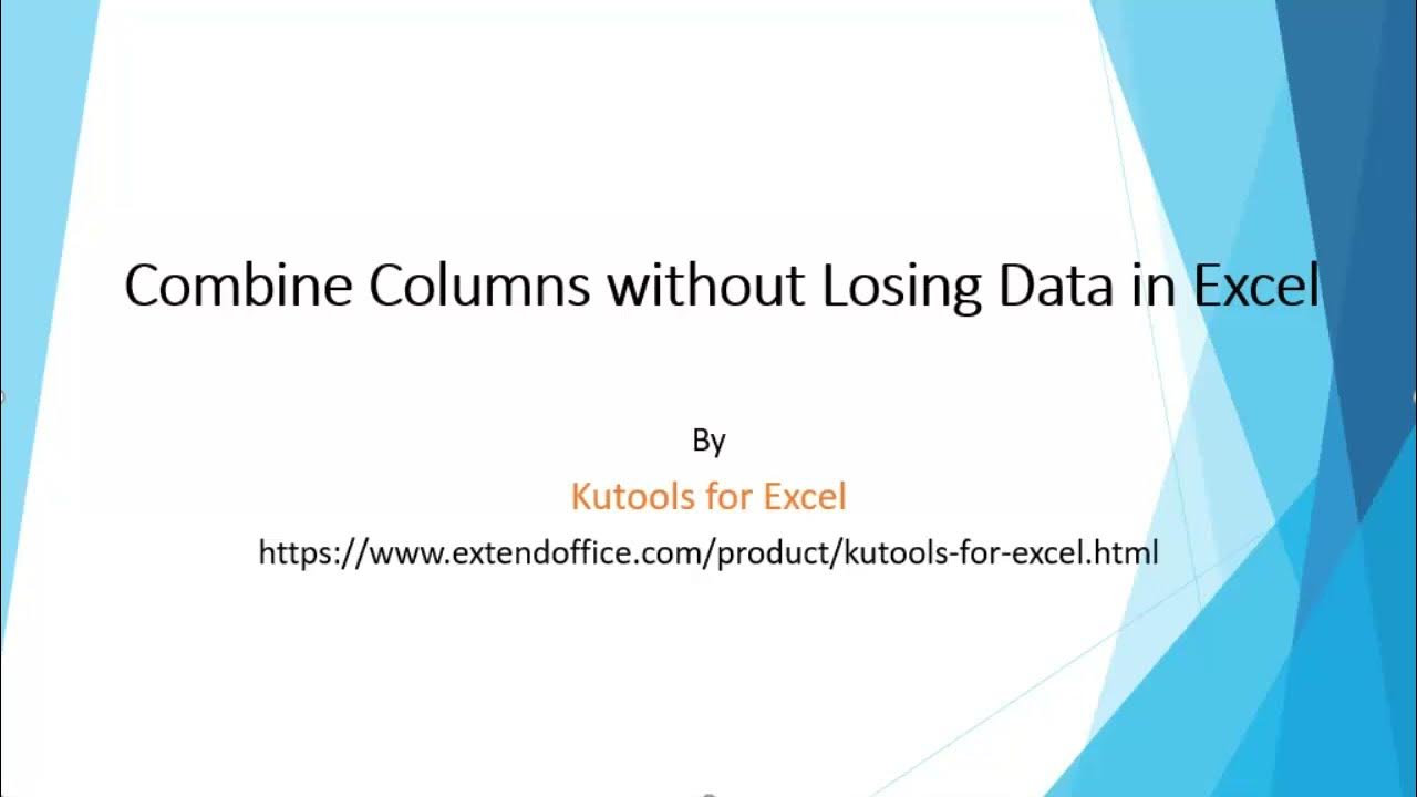 How to merge and combine columns without losing data in Excel - YouTube